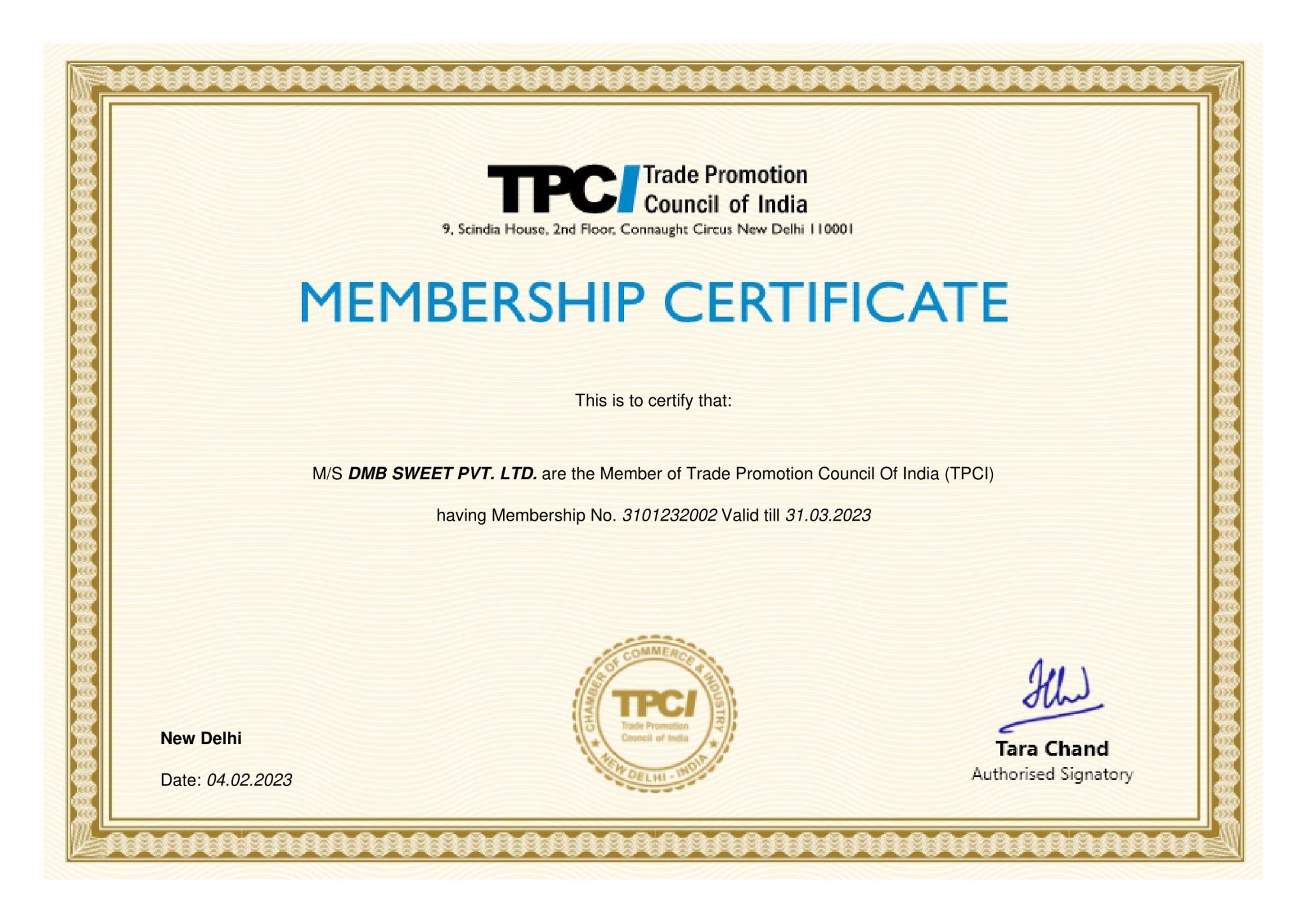 certificates2 – DMB Sweets